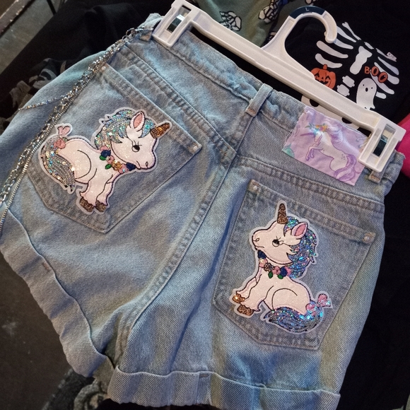 Dolls Kill | Shorts | Custom Kawaii Unicorn Shorts Ooak Rage Wear ...